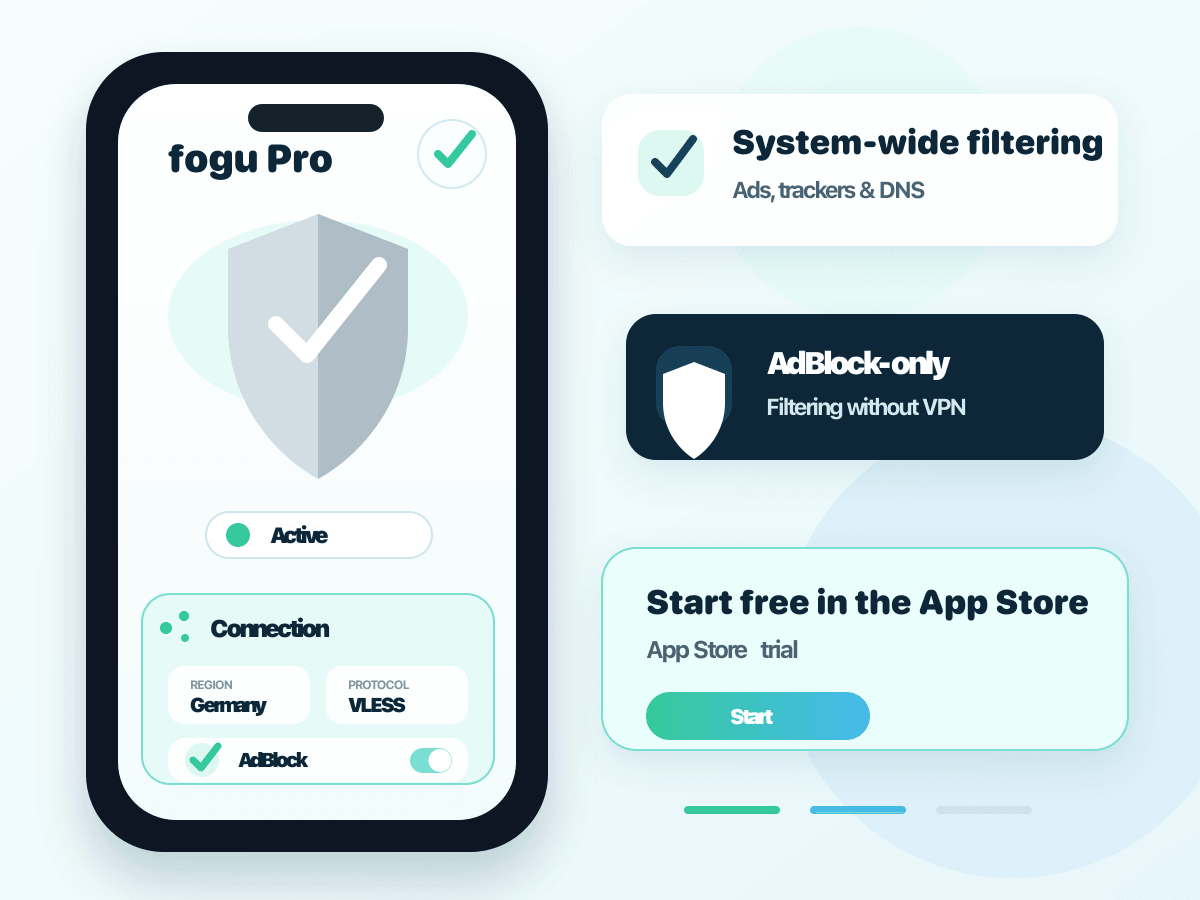 fogu | VPN, ad blocker and DNS filtering for iPhone & iPad